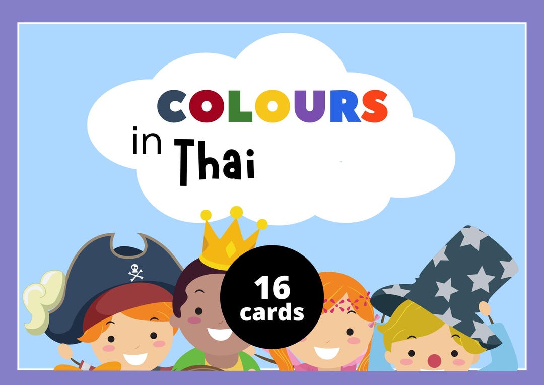 Thai Colors Flashcards for Kids | Educational Digital Download | Learn ...
