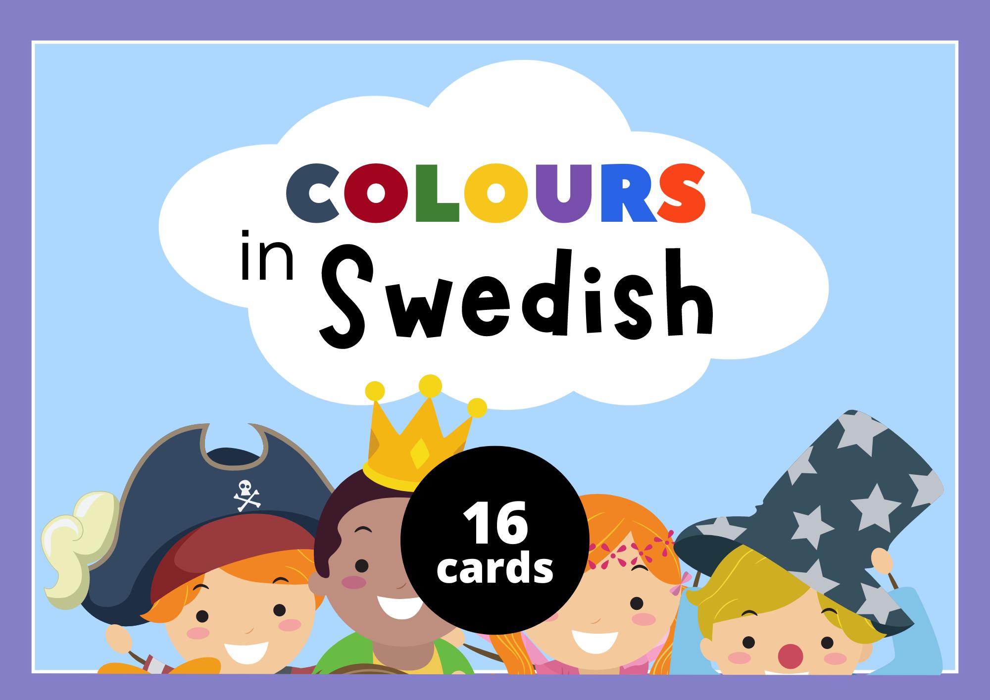 Swedish Colors Flashcards for Kids | Educational Digital Download ...