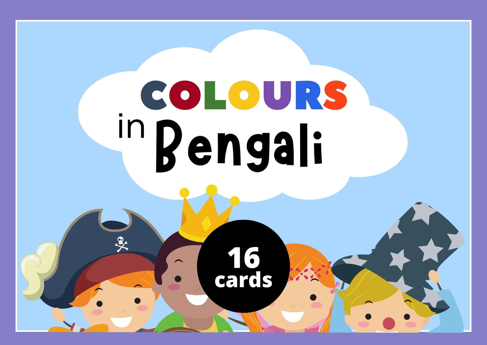 Bengali Colors Flashcards for Kids | Educational Digital Download ...