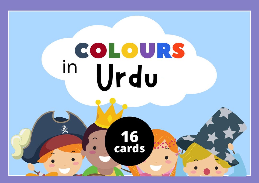 Urdu Colors Flashcards for Kids | Educational Digital Download | Learn ...