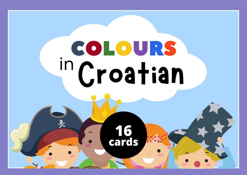 Croatian Colors Flashcards for Kids | Educational Digital Download ...