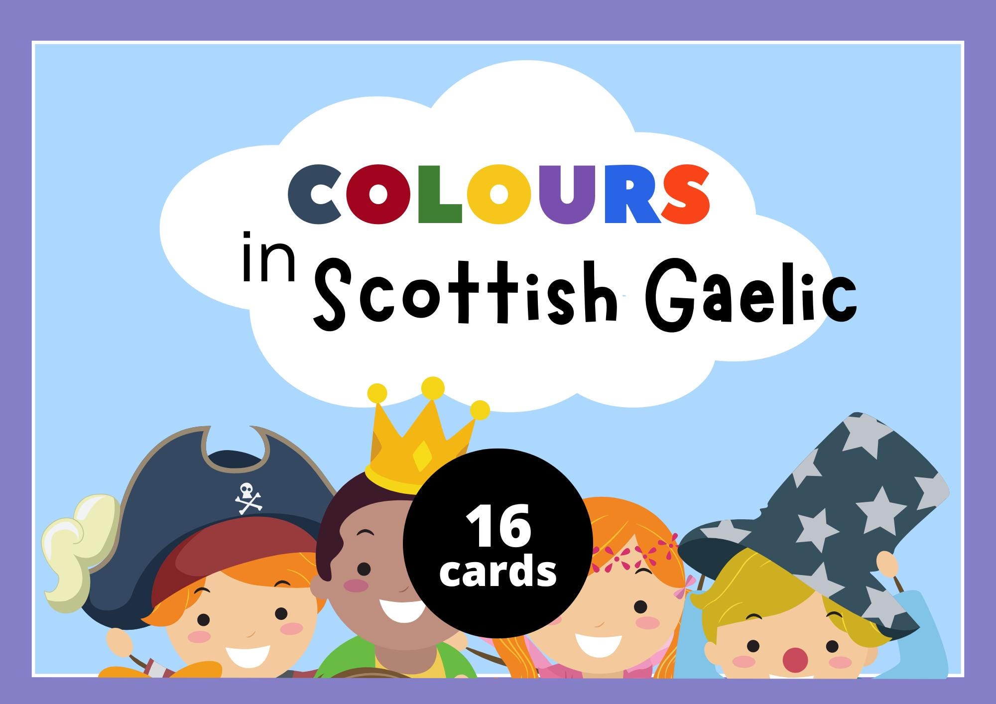 Scottish Gaelic Colors Flashcards for Kids | Educational Digital ...