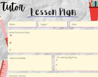 Tutor Lesson Planner - Etsy