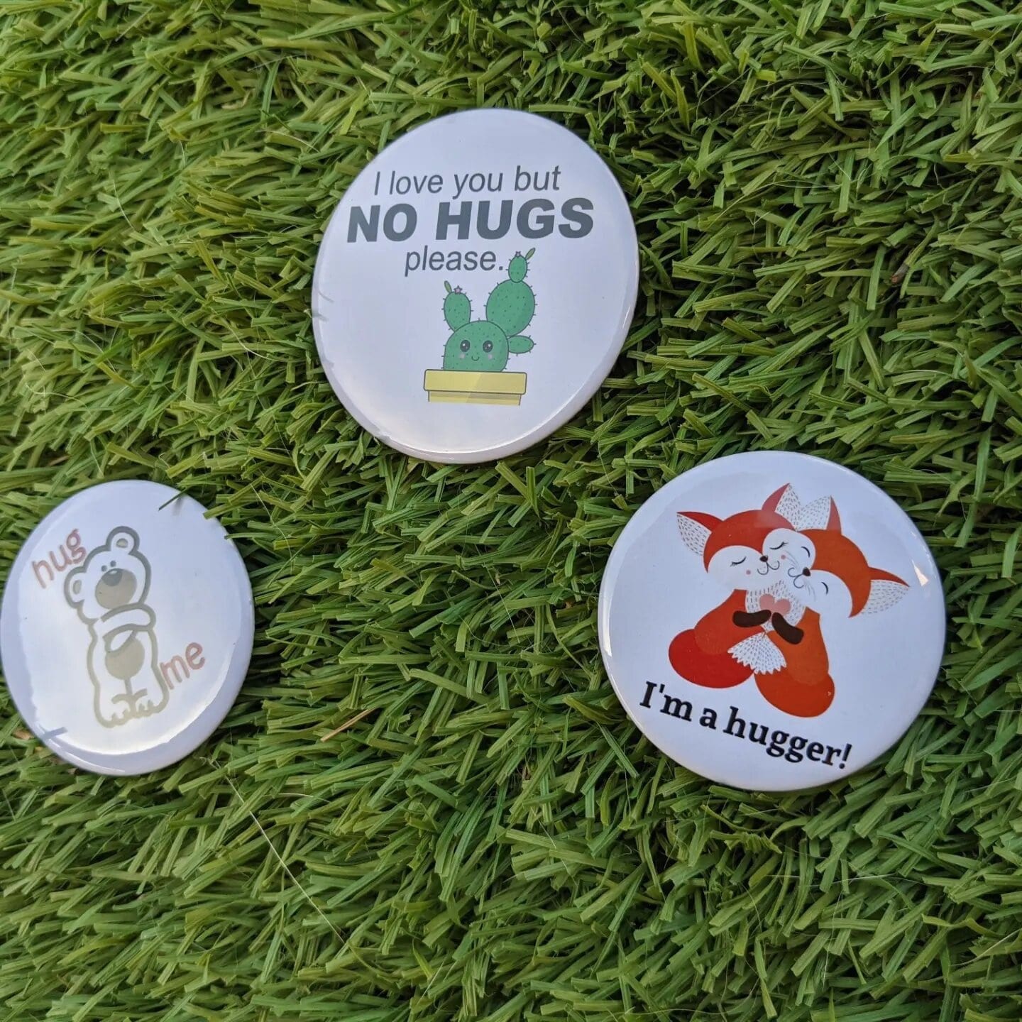 Set of 5 - I Love You but NO HUGS Pin Buttons - Etsy