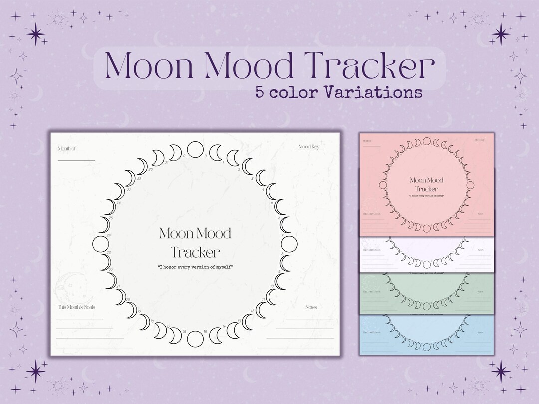 Moon Mood Tracker – Printable & Digital Planner Compatible PDF (5 ...