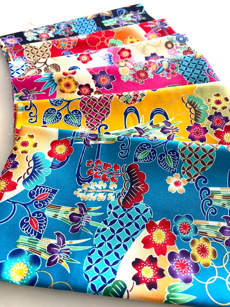 6 Okinawa Bingata - Fat Eighth Fabric Bundle: Cotton 100% - Perfect for ...