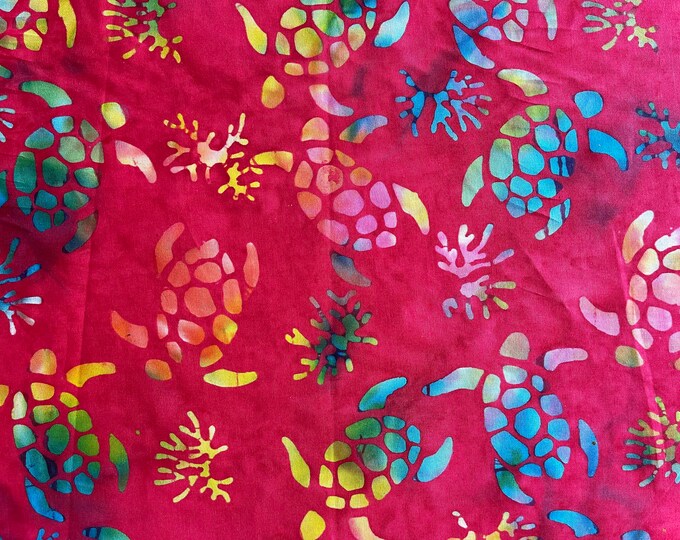SEA TURTLE HONU - Batik - Red - Hawaiian Asian Fabric - Half Yard - Etsy