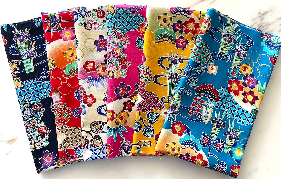 6 Okinawa Bingata - Fat Eighth Fabric Bundle: Cotton 100% - Perfect for ...
