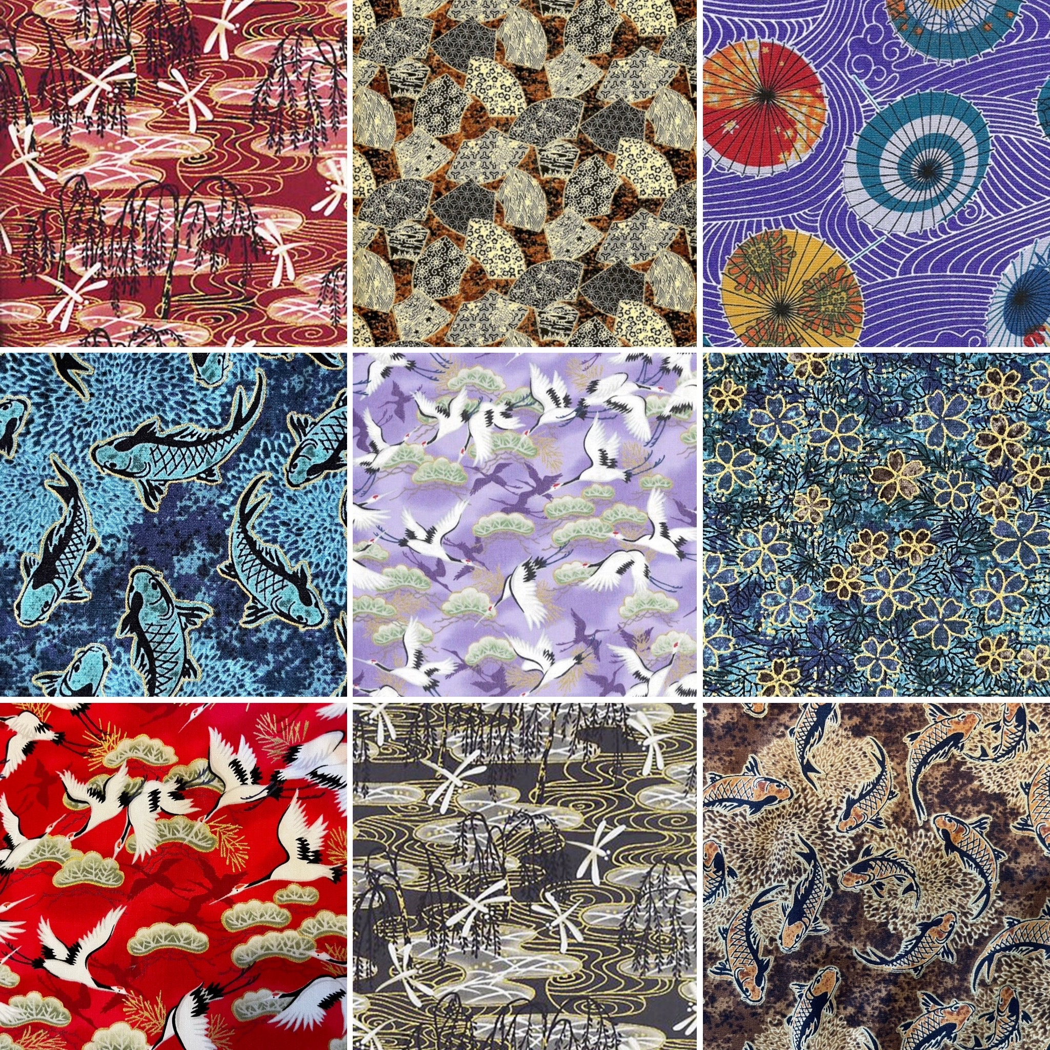 10 Fat Quarter Asian Japanese Quilt Fabric Bundle: 2.5 Yards - Etsy