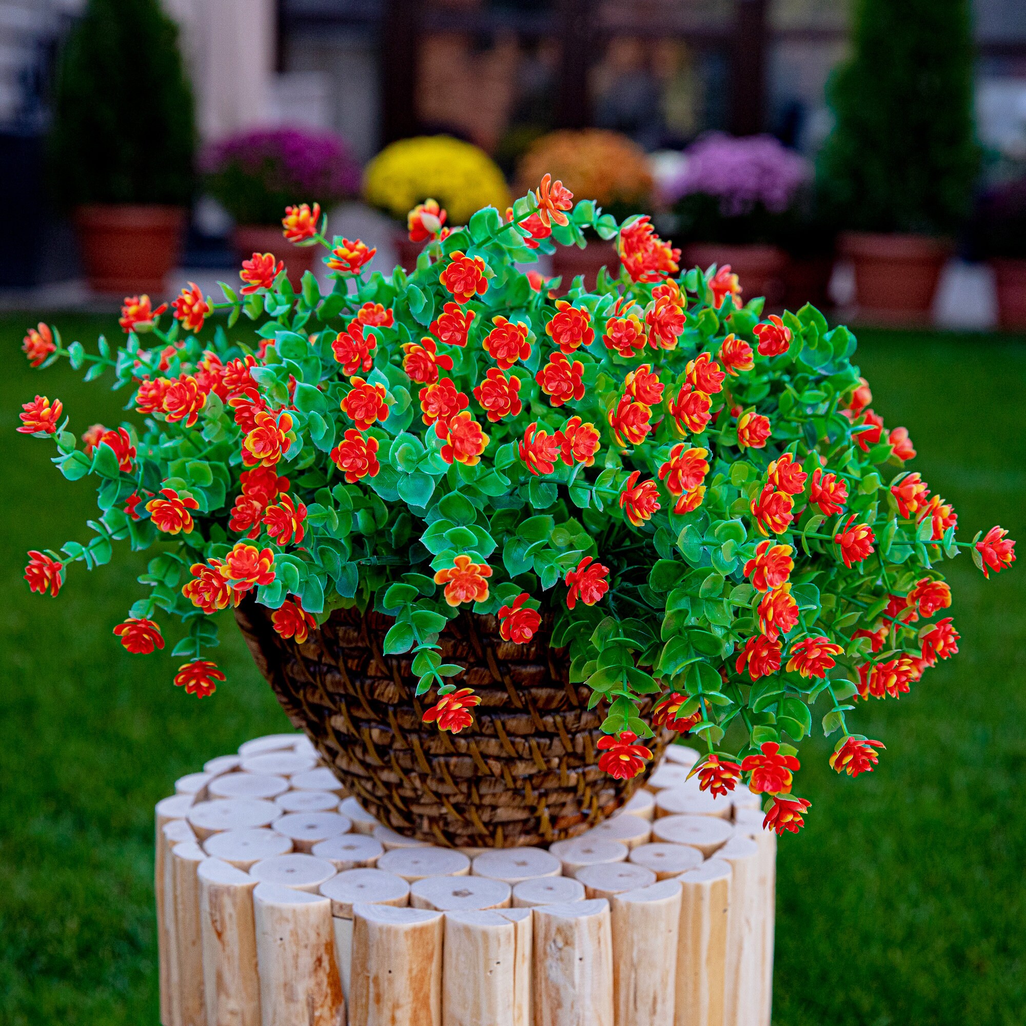 Artificial Flowers Outdoor Fake Plants Plastic Faux Greenery Shrubs ...