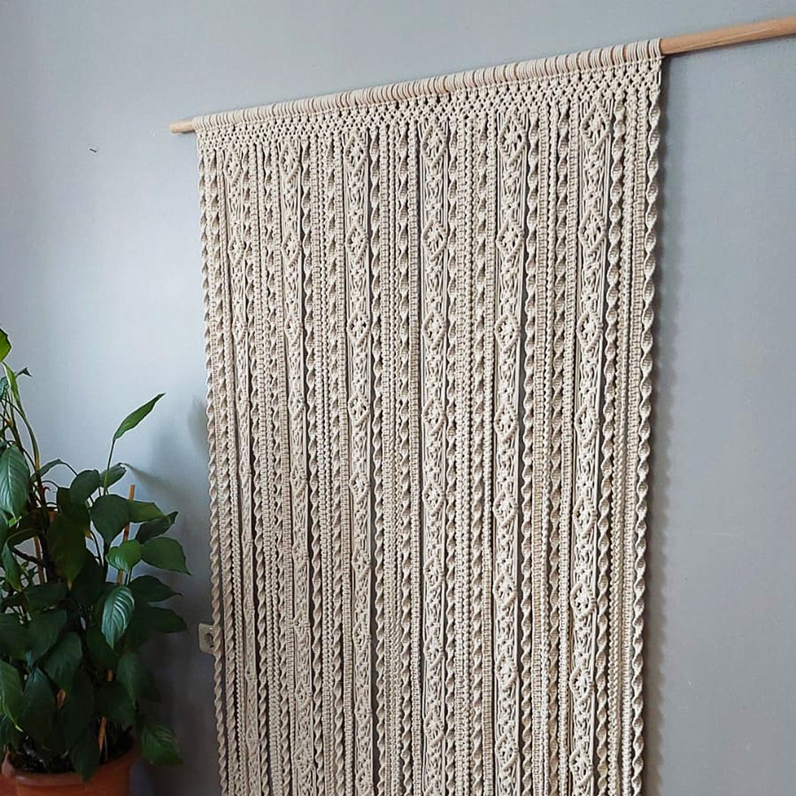 Handmade Macrame Curtain for Window Macrame Curtain for Dor - Etsy