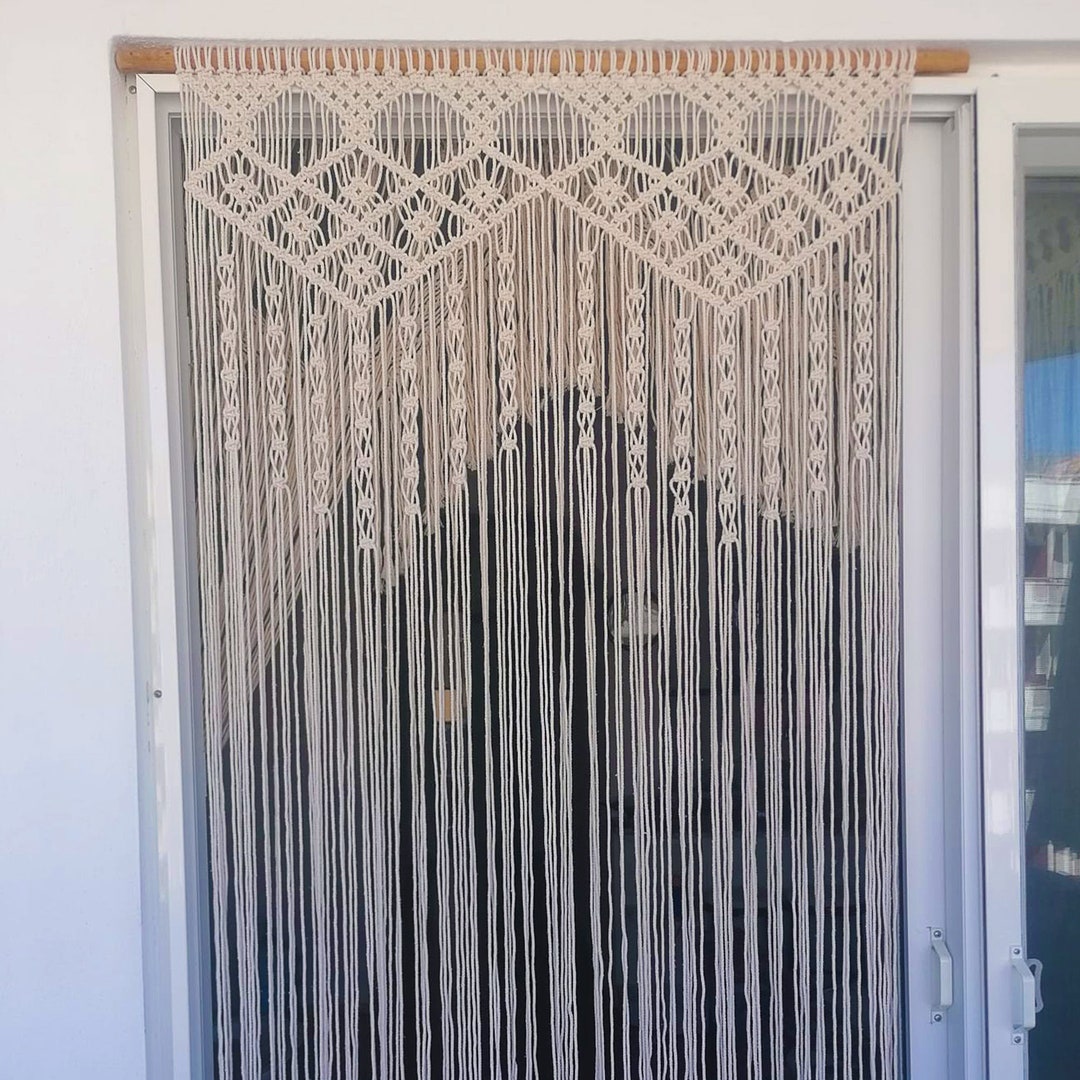 Handmade Macrame Curtain for Window, Macrame Curtain for Door, Macrame ...