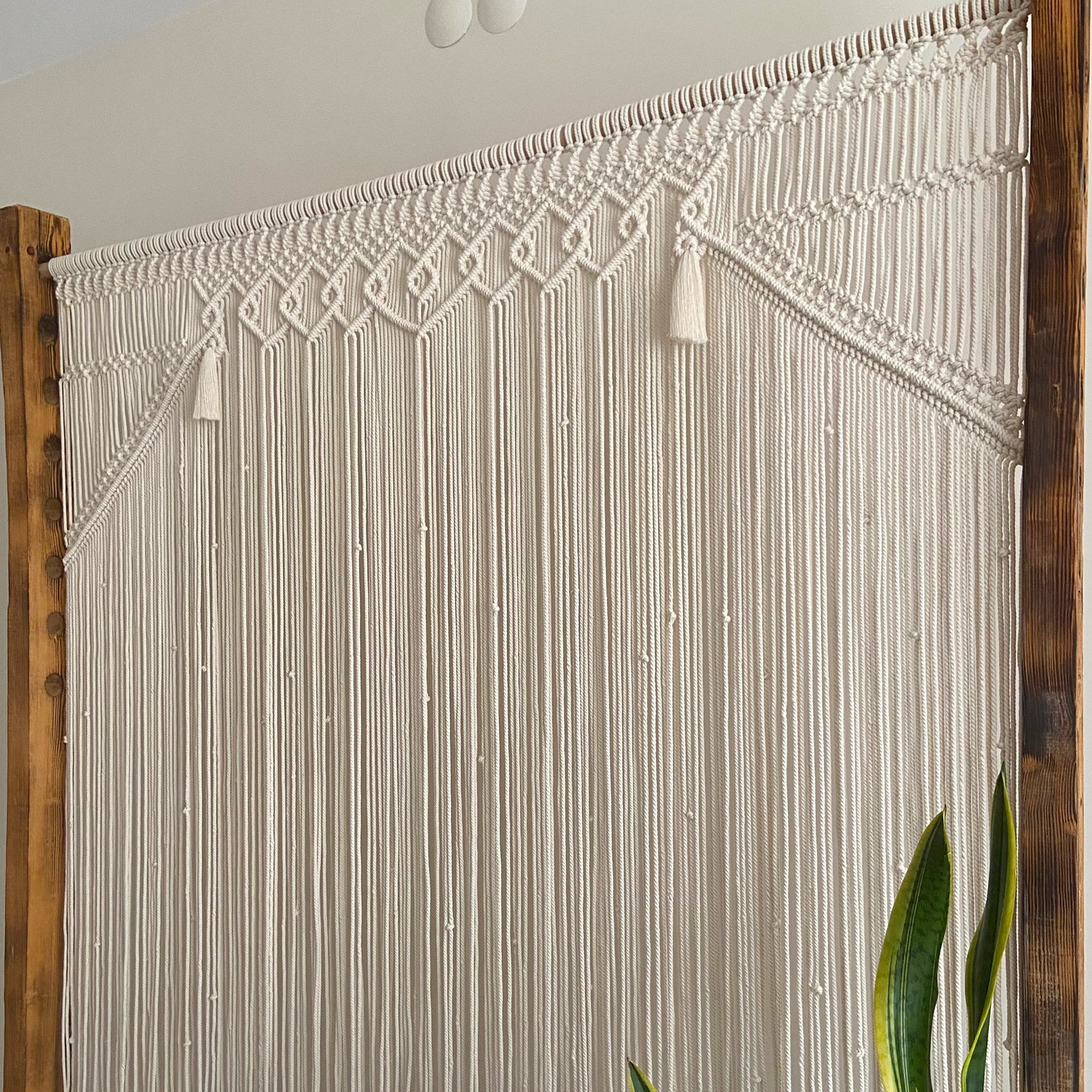 Handwoven Macrame Curtain: Boho Chic Door or Window Drapery - Etsy