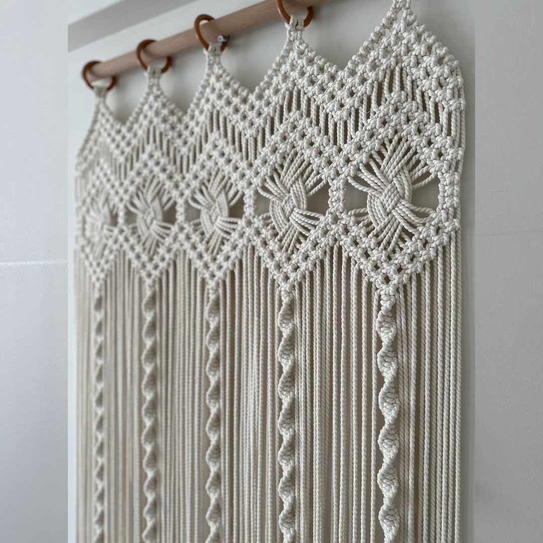 Macrame Curtain for Window, Bohemian Curtain, New Macmrame Pattern ...