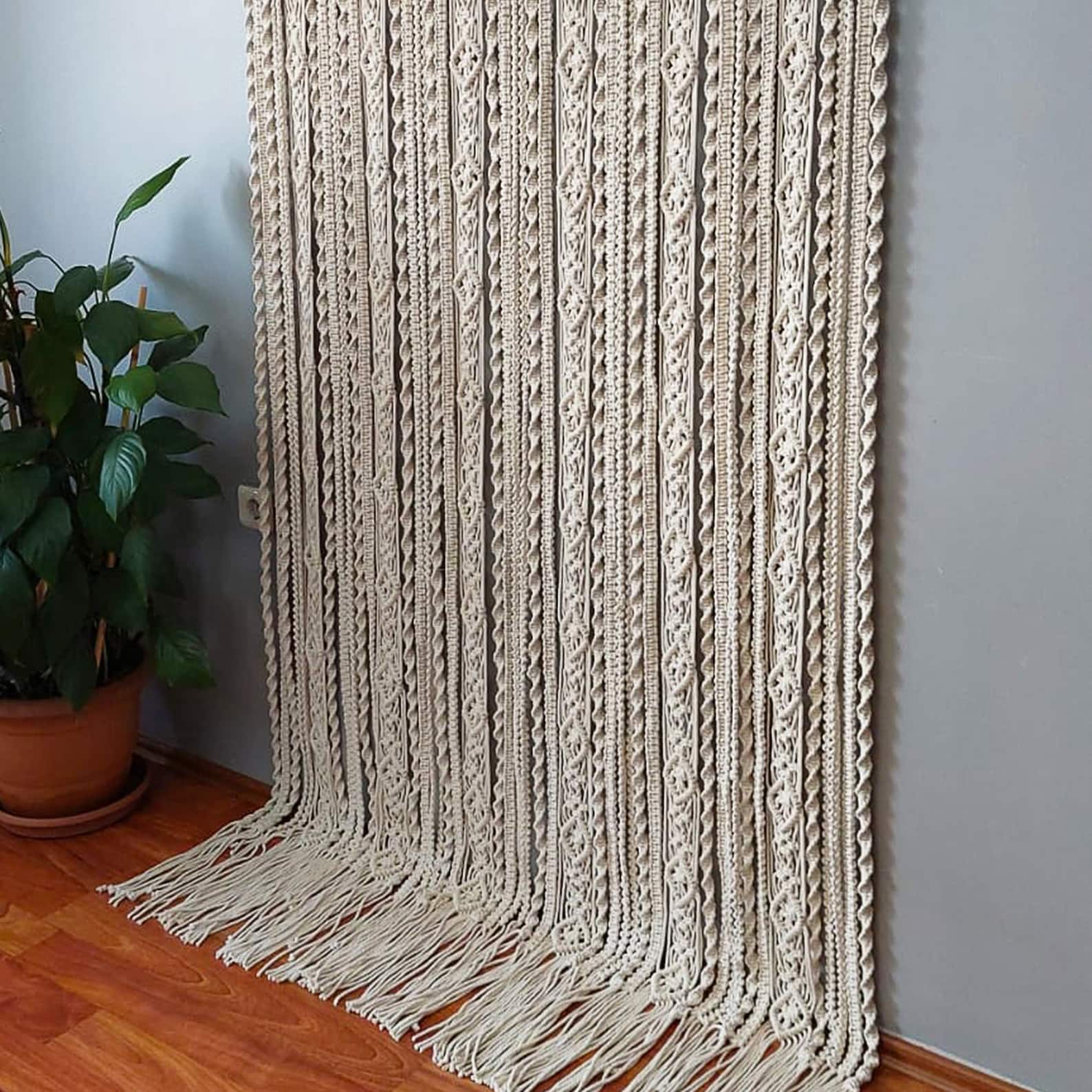Handmade Macrame Curtain for Window Macrame Curtain for Dor - Etsy