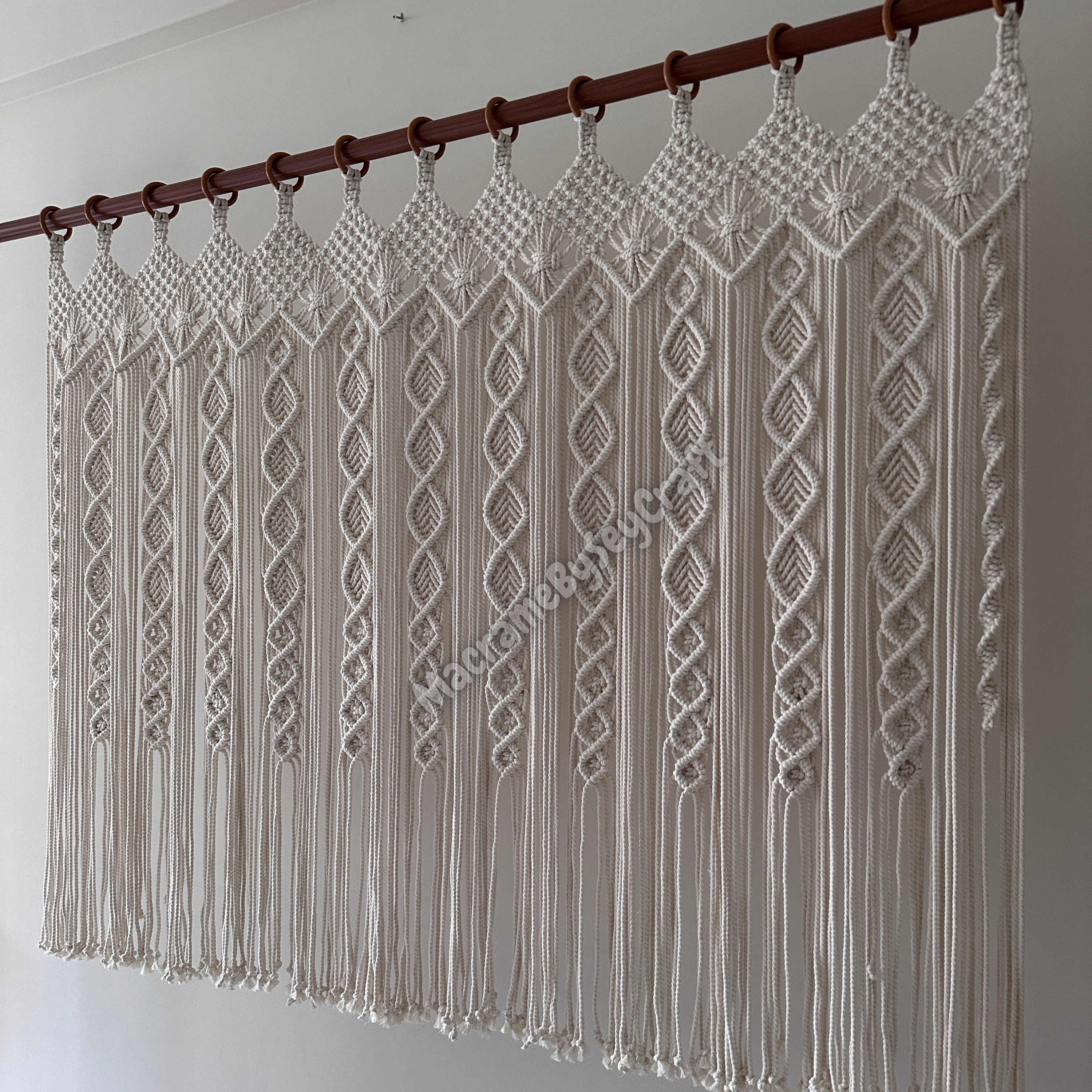 Handmade Macrame Curtain: Boho Wall Decor, Customizable Design - Etsy