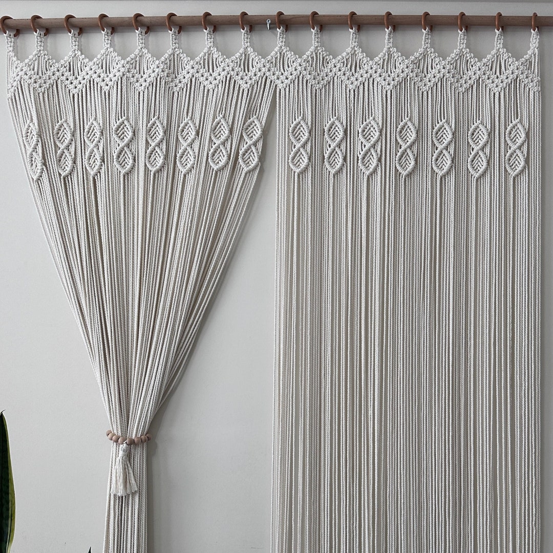 Handmade Custom Macrame Curtains With Infinity Sign - Personalize Size ...