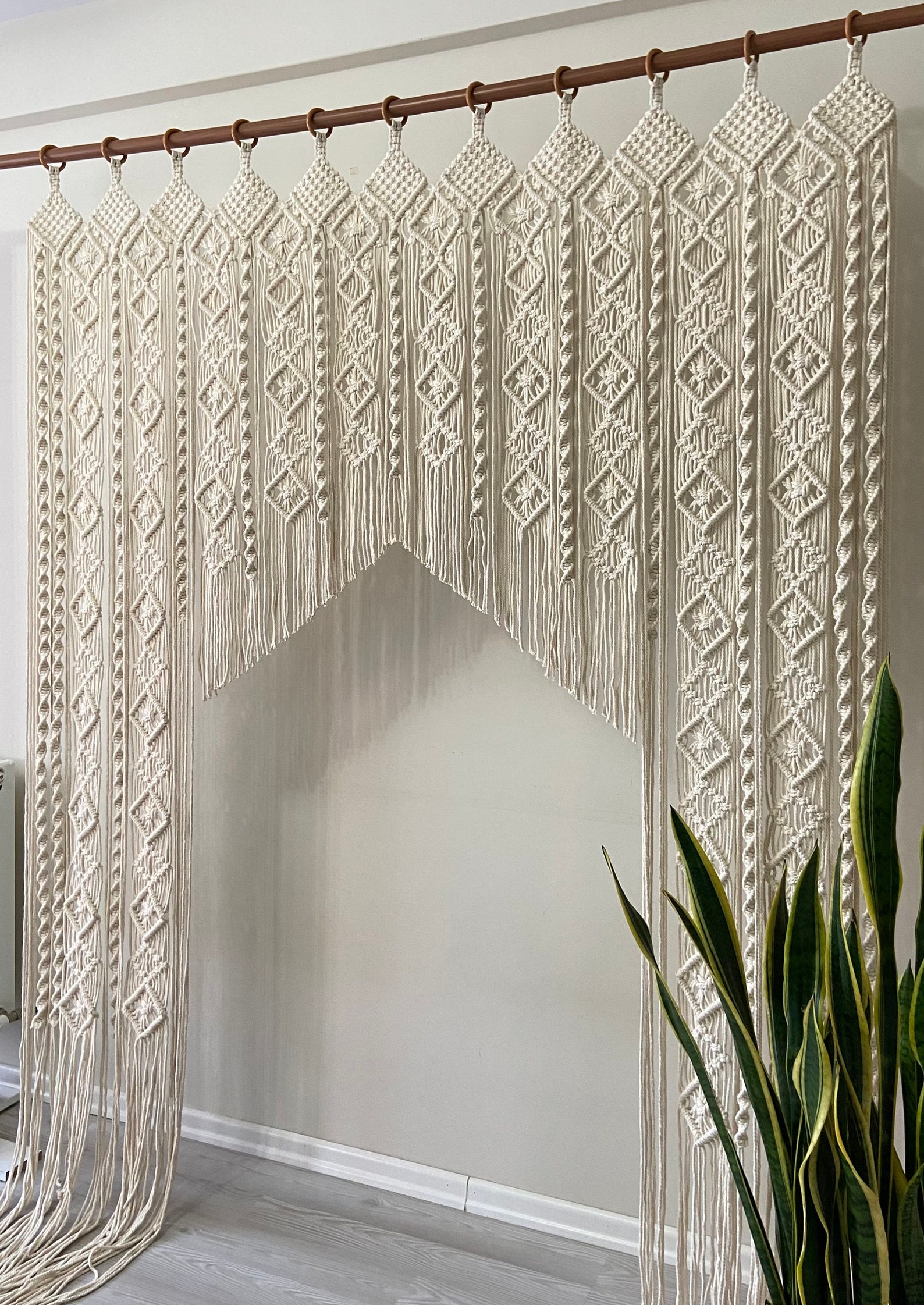 Macrame Curtain for Window or Door Curtain Macrame Wall - Etsy