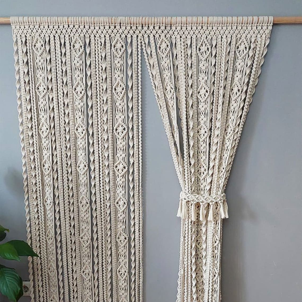 Handmade Macrame Curtain for Window Macrame Curtain for Dor - Etsy