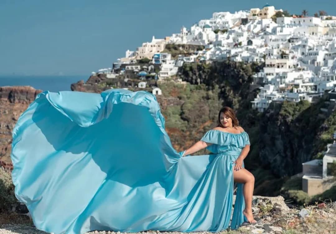 Off Shoulder Flying Dress Santorini Flying Dress Photography Dress ...