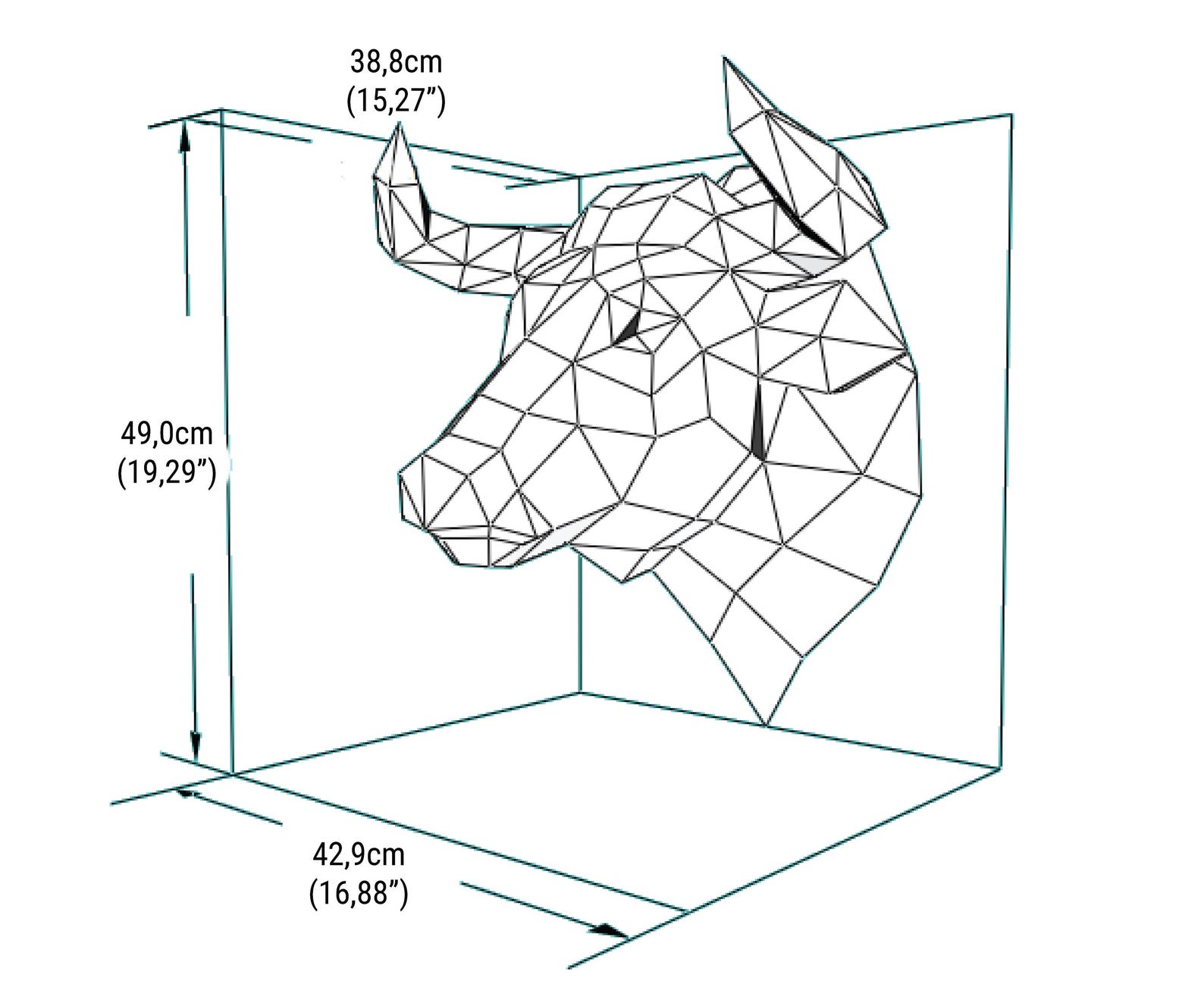 Bull Head Wall Trophy Papercraft Template, Origami, DIY - Etsy
