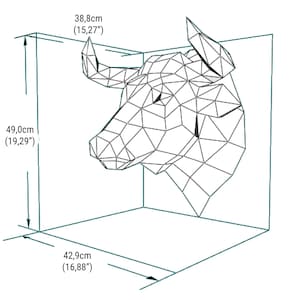Bull Head Wall Trophy Papercraft Template, Origami, DIY - Etsy