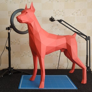 Doberman Dog. Papercraft 3D - Etsy