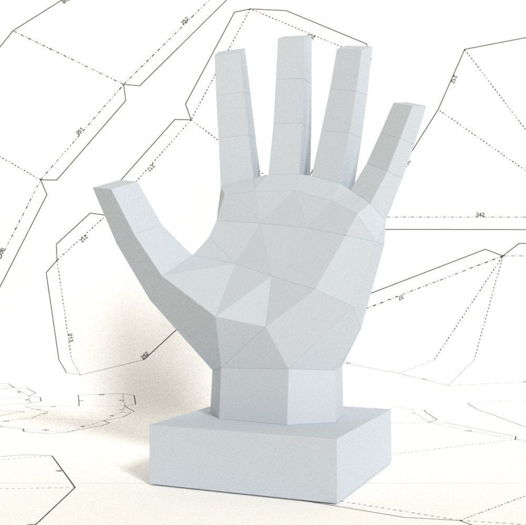 Low Poly Hand. Papercraft 3D - Etsy