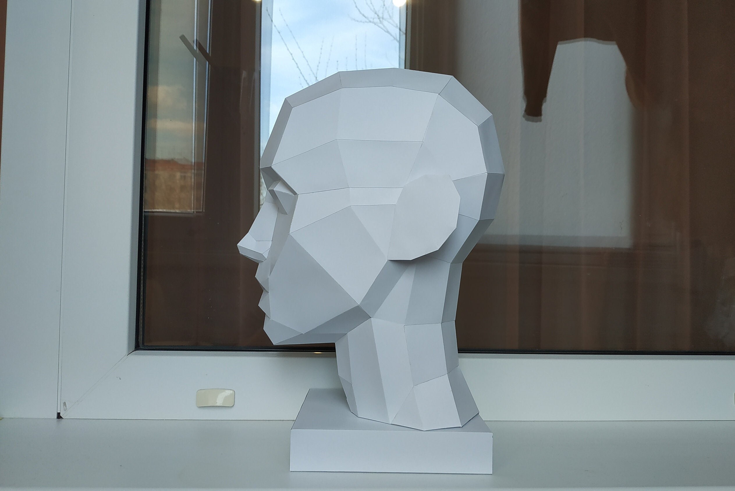 Low Poly Head. Asaro Head. Papercraft 3D - Etsy