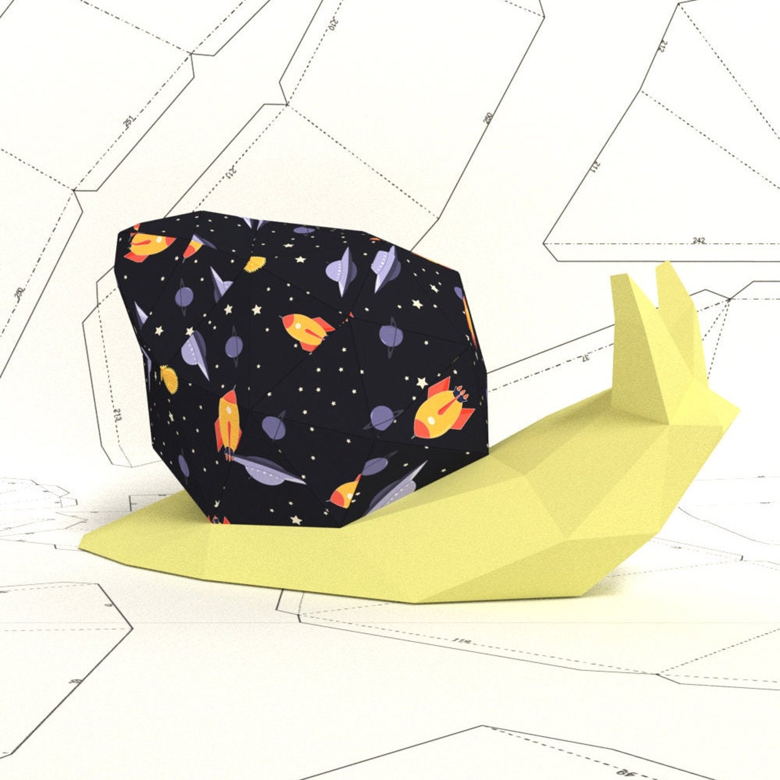 Snail 3D Origami Template, Origami, PDF Download DIY - Etsy