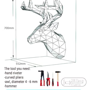 Metal Deer Head Without Welding. DXF Laser Cutting Template. Wall ...