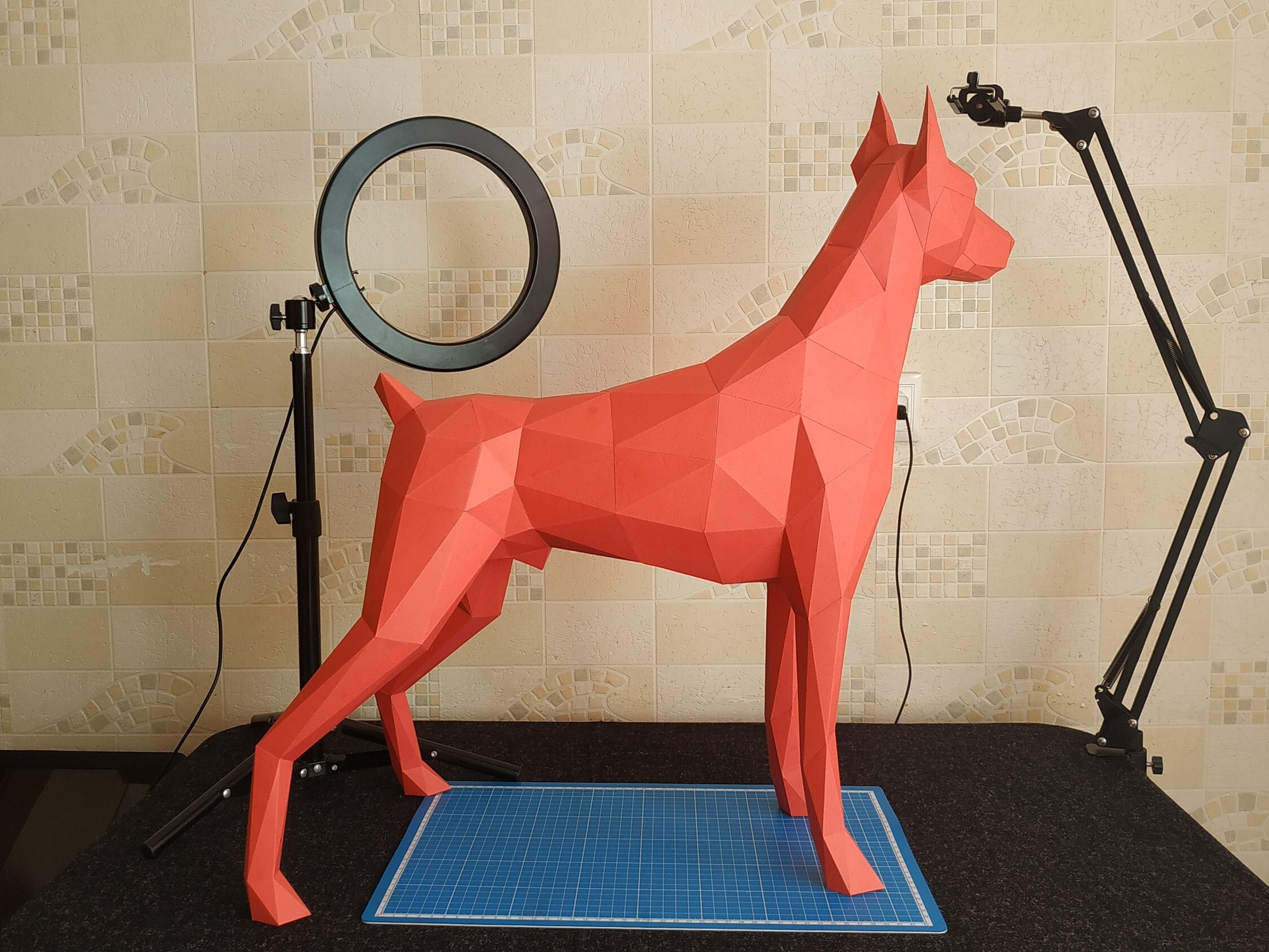 Doberman Dog. Papercraft 3D - Etsy