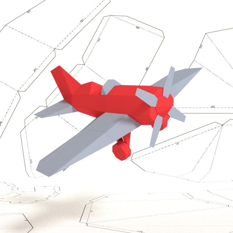 Low Poly Papercraft Plane - Etsy