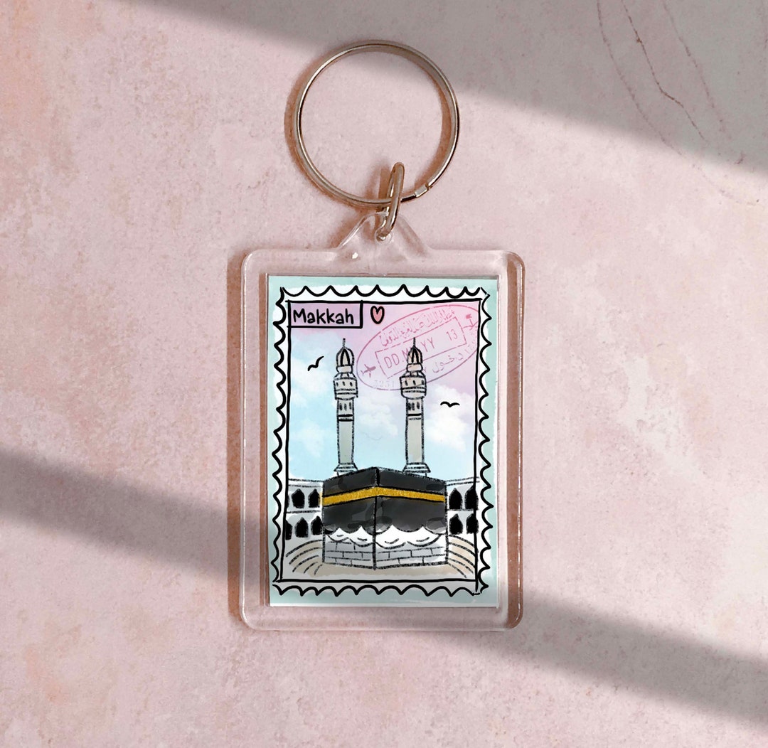 Eid Gift Keyring, Kaaba Keychain, Makkah Hand Drawn, Makkah Umrah ...
