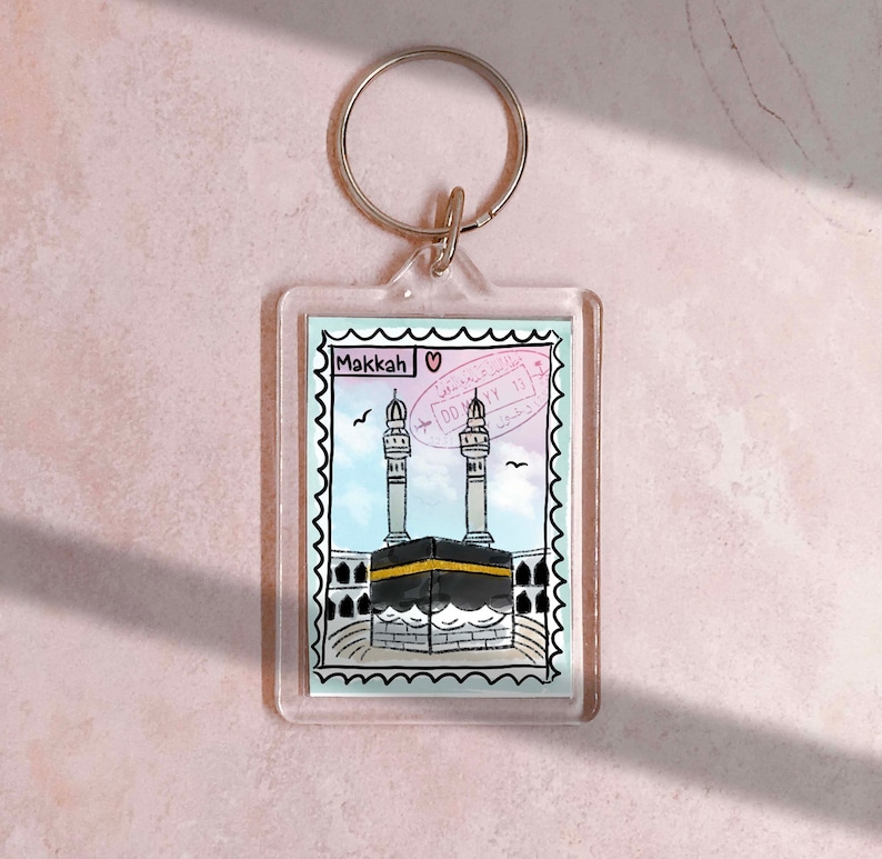 Eid Gift Keyring, Kaaba Keychain, Makkah Hand Drawn, Makkah Umrah ...