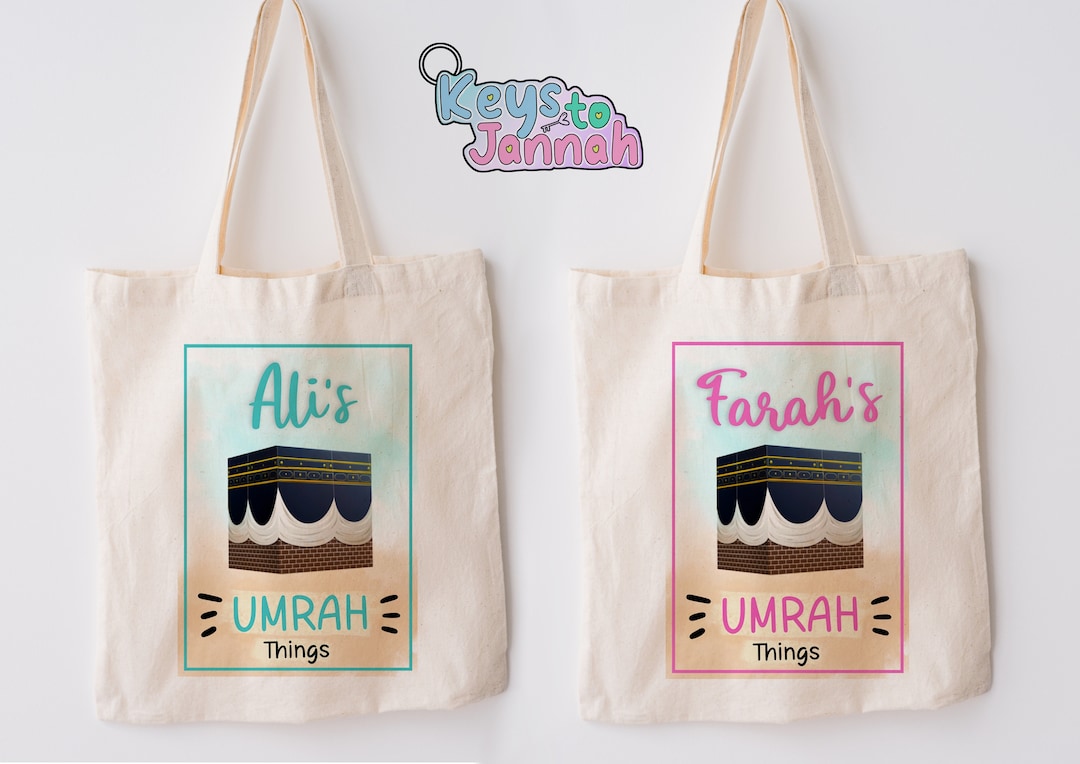 Personalized Kids Umrah Tote Bag: Islamic Gift, Kaaba Design - Etsy