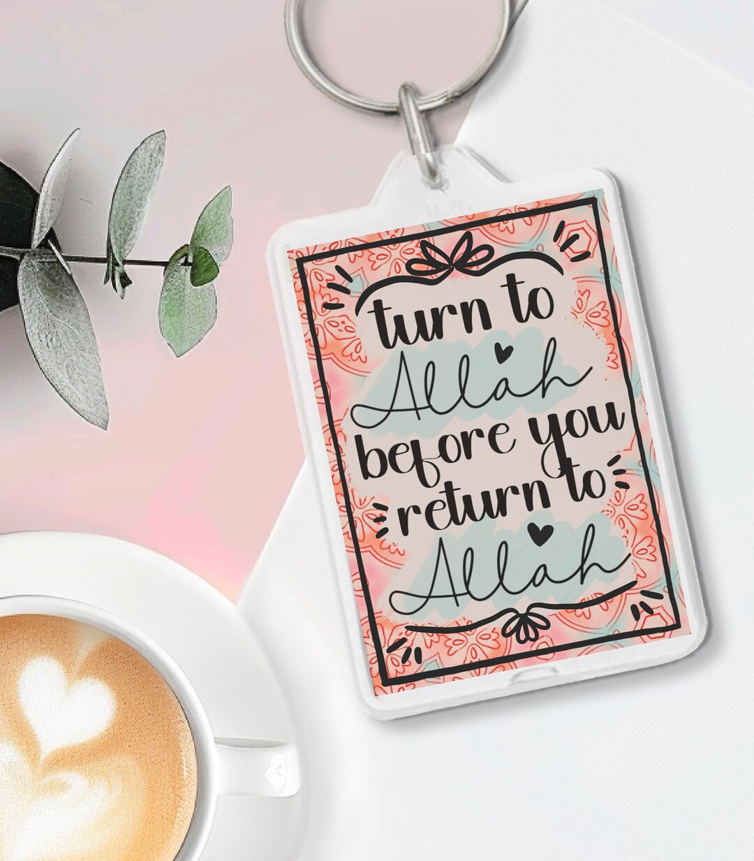 Turn to Allah Keyring Quran Quote Keychain for Muslim Islamic Gift to ...