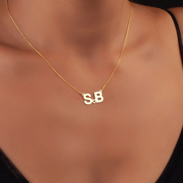 Two Initial Necklace - Etsy