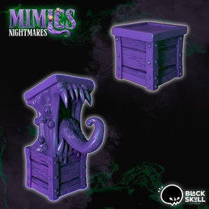 Mimic Wooden Box Miniature Mimic Wooden Box Set Miniature for D&D 5e ...