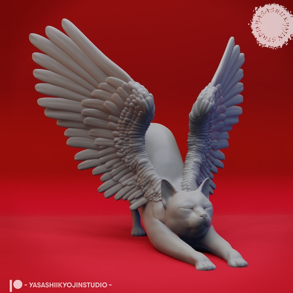 Winged Cat - Etsy