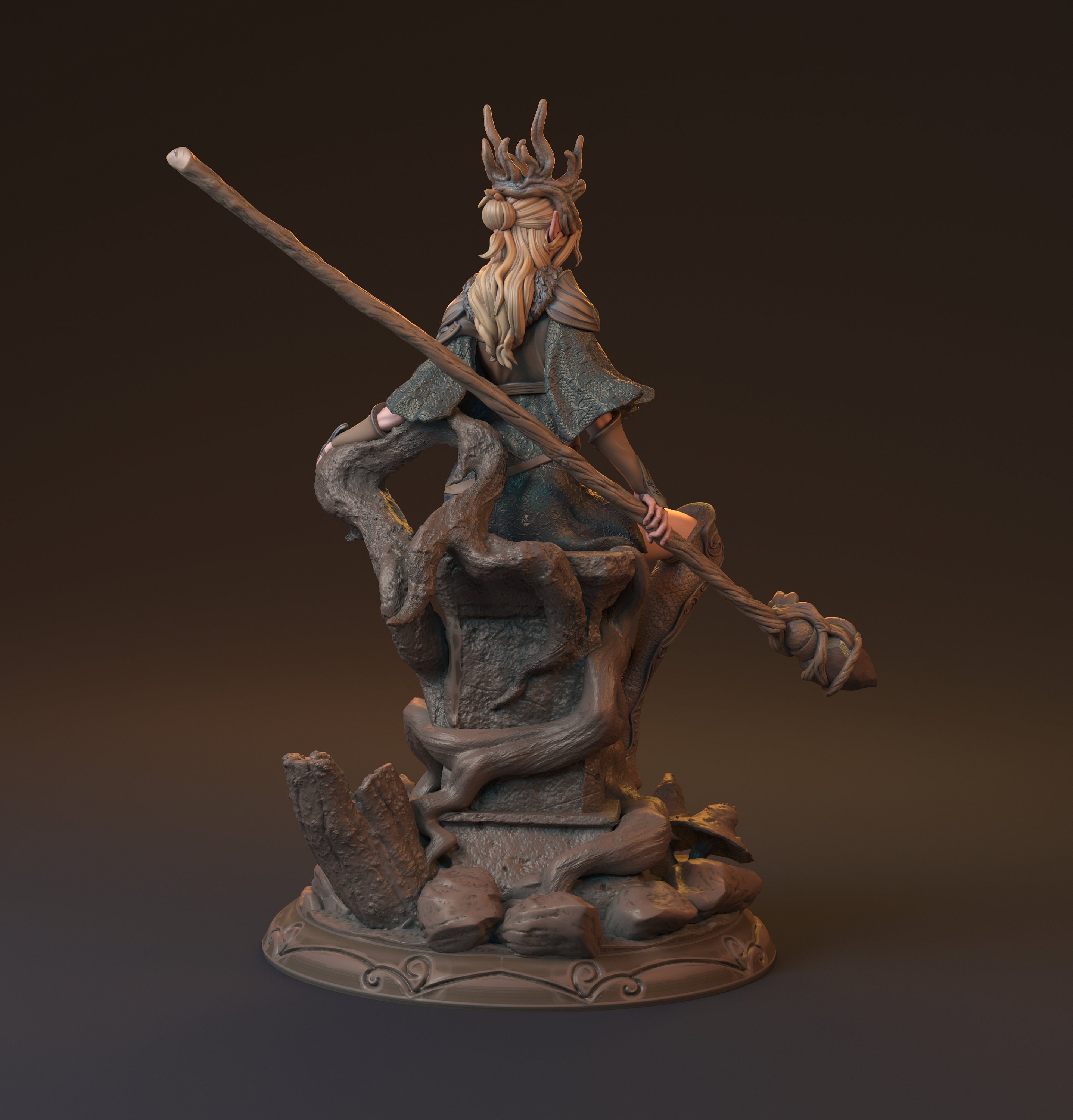 Forest Elf Mage Miniature | Female Elf Mage Miniature | for D&D 5e ...