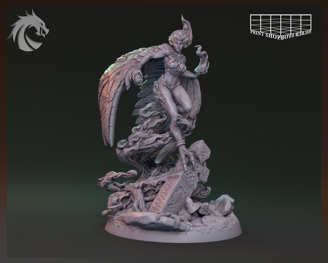 Attacking Harpy Miniature Humanoid Winged Creature for D&D 5e ...