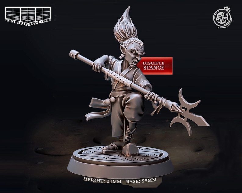 Monk Monastery Student Miniature Female Acolyte Monk Bishamon Yari ...