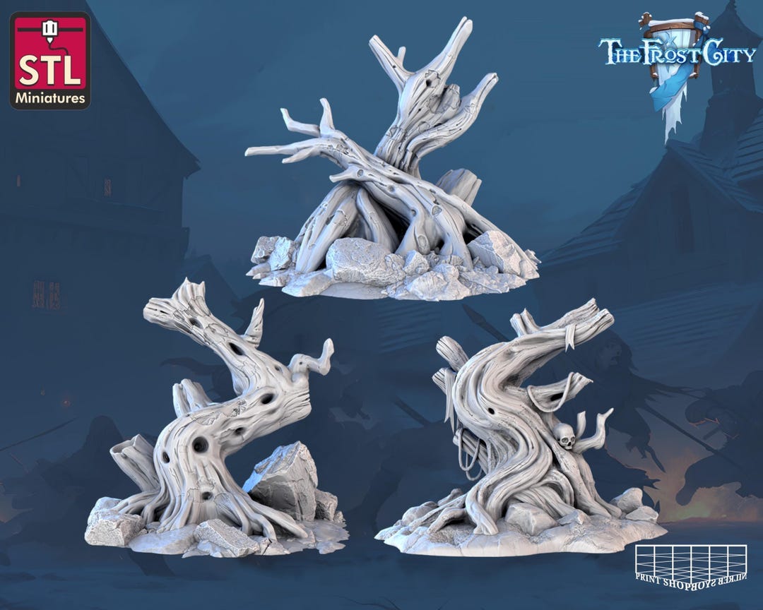 Trees Miniature Set | Dead Tree Figure Pack | Terrain for Horror ...