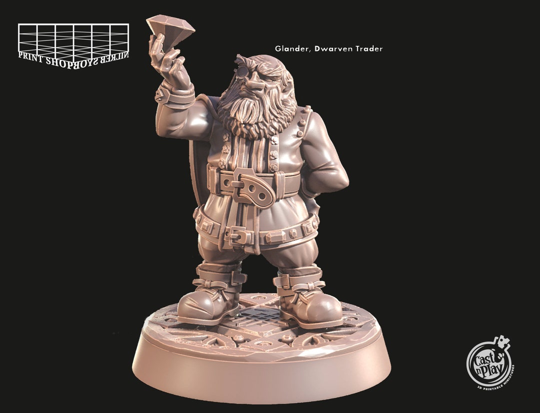 Dwarf Jewel Merchant Miniature Duergar Treasure Trader Figure for D&D ...