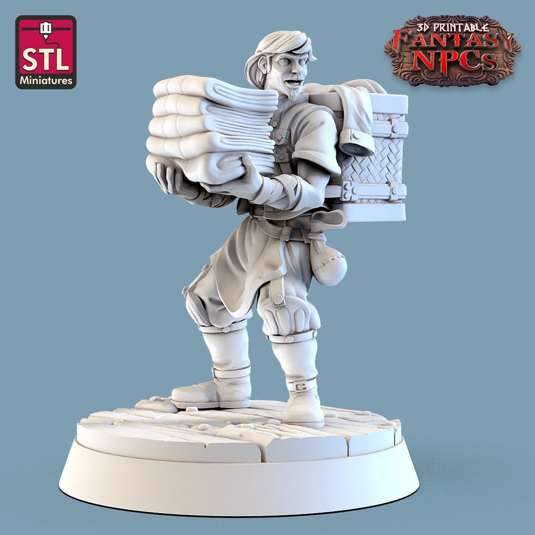 Laundry Delivery Boy Miniature Laundryman Miniature Townsfolk Npcs 32mm ...