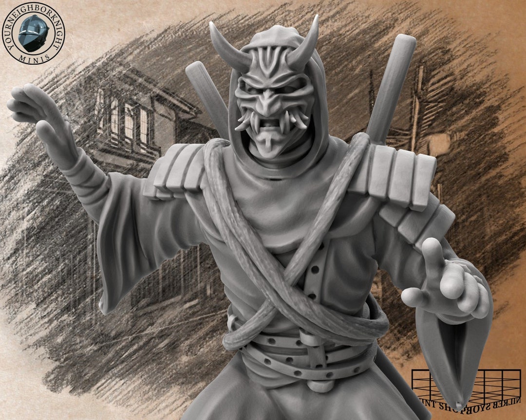 Oni With Katana Miniature | Yokai Demon Miniature | for D&D 5e ...