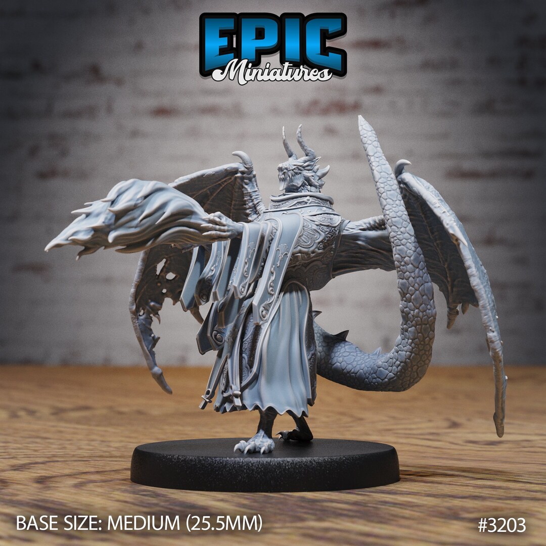 Half Dragon Wizard Miniature Set | Dragonborn Wizard Miniature | for D ...
