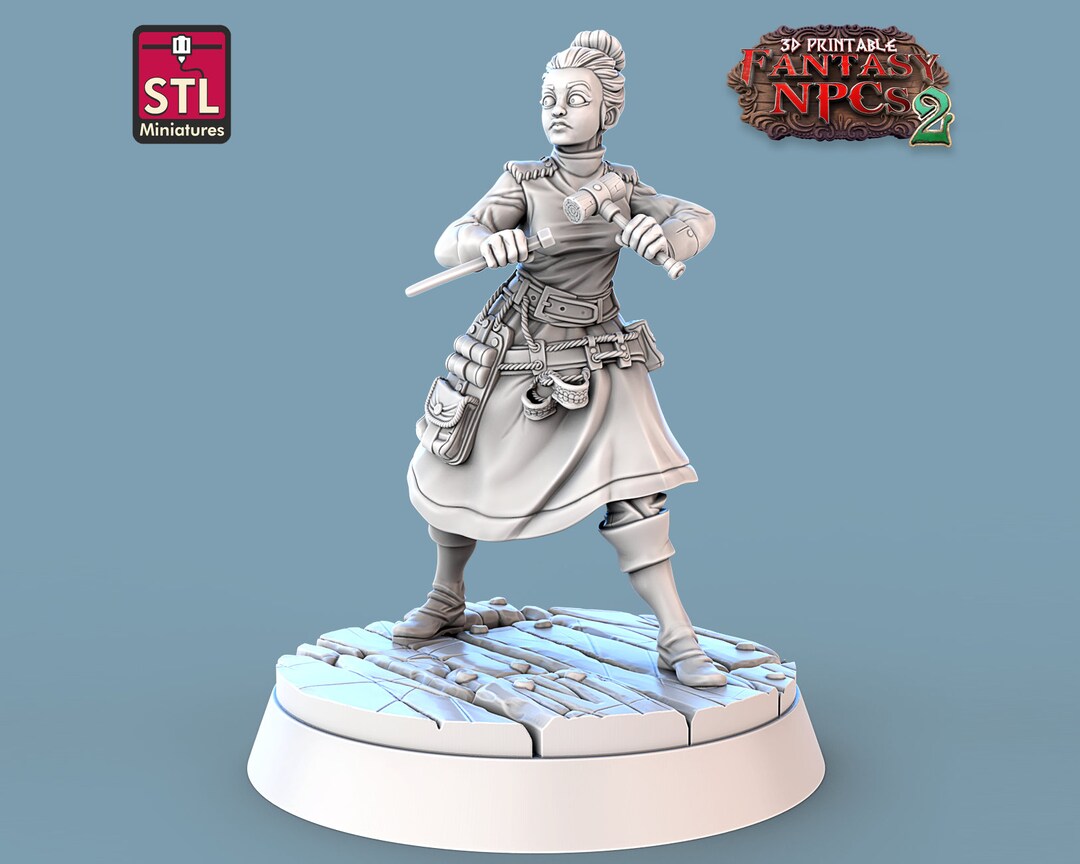 Female Human Dentist Miniature Townsfolk NPC for D&D 5e, Pathfinder and ...