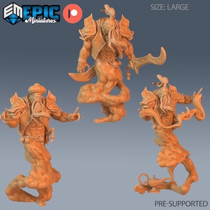 Genie Miniature | Lamp Genie Magic Miniature | for D&D 5e, Pathfinder ...